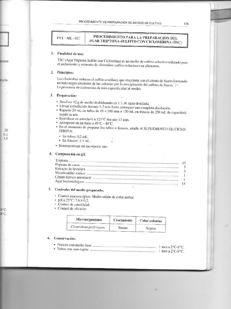 Procedimiento para La Preparación Del Agar Triptona-Sulfito Con ...