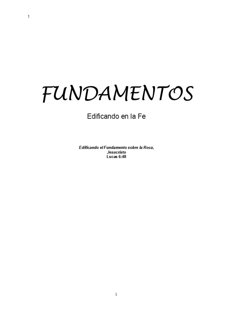 Fundamentos De La Fe Pdf Viejo Testamento Jesús
