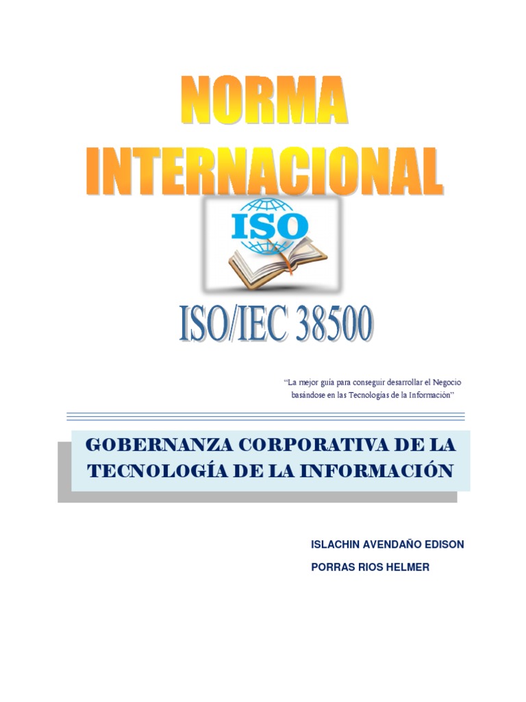 Iso Iec 38500 | PDF | Organización internacional para la ...