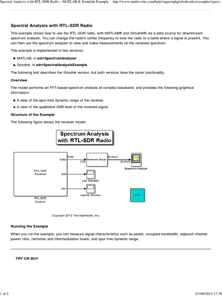 Spectral Analysis With RTL-SDR Radio | PDF