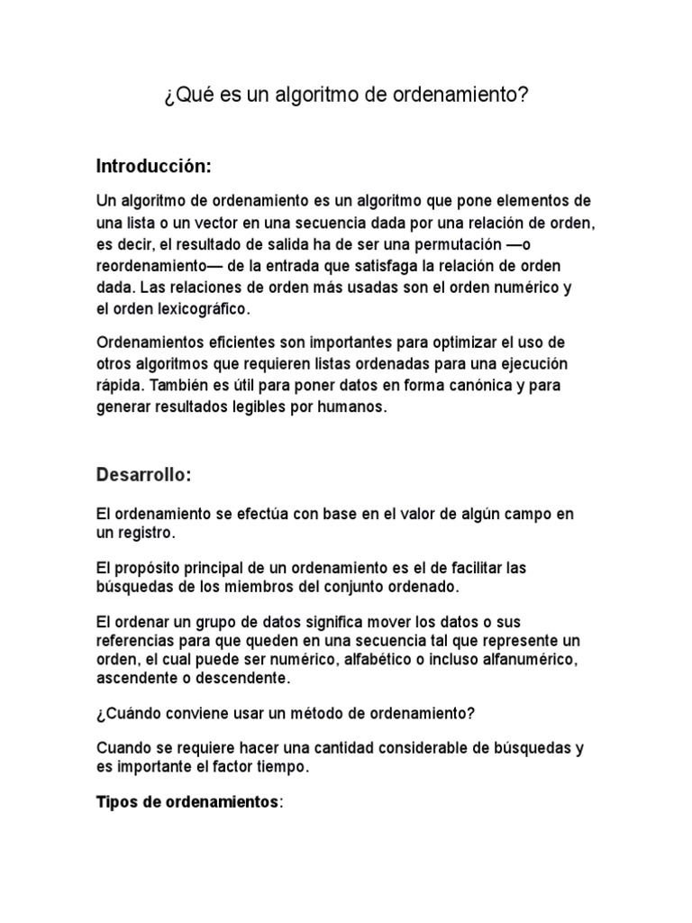 Algoritmo De Ordenamiento Y De Busqueda Pdf Algoritmos Estructura De Datos De Matriz