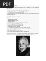 Who Owns the Fish? Einstein's Riddle | PDF | Drink | Yellow
