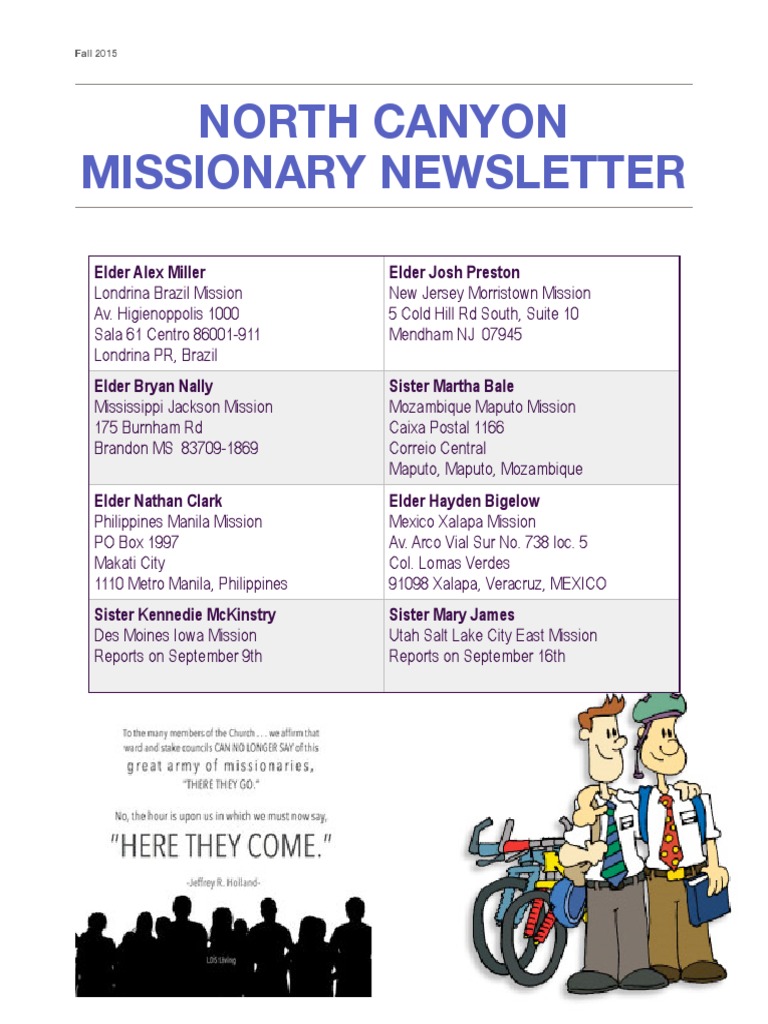 NC Missionary Newsletter, Fall 2015 | Download Free PDF | Missionary ...