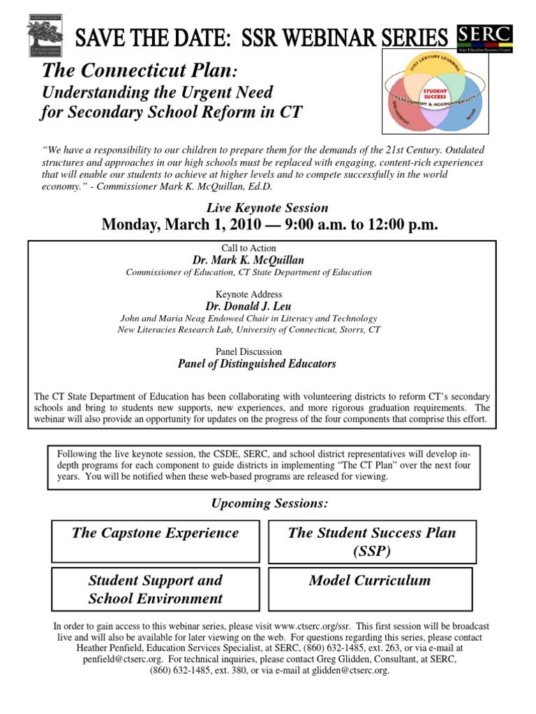 Secondary School Reform Webinar Series | PDF | Education Reform ...