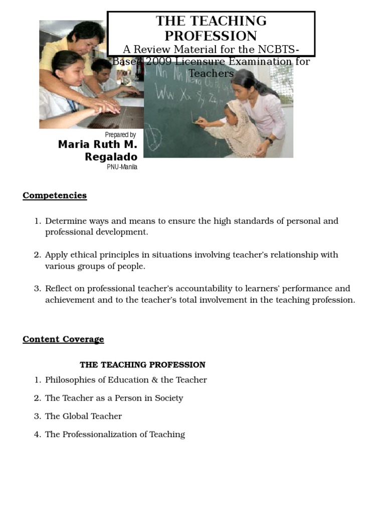 Overview of the Teaching Profession | PDF | Philosophy Of Education ...