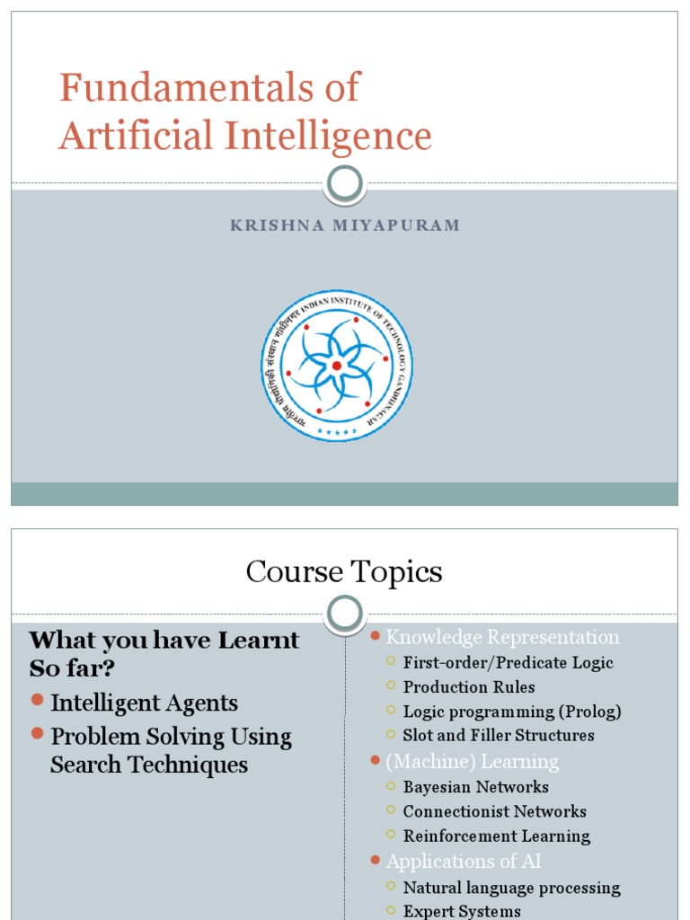 Fundamentals of Artificial Intelligence: Krishna Miyapuram | PDF ...
