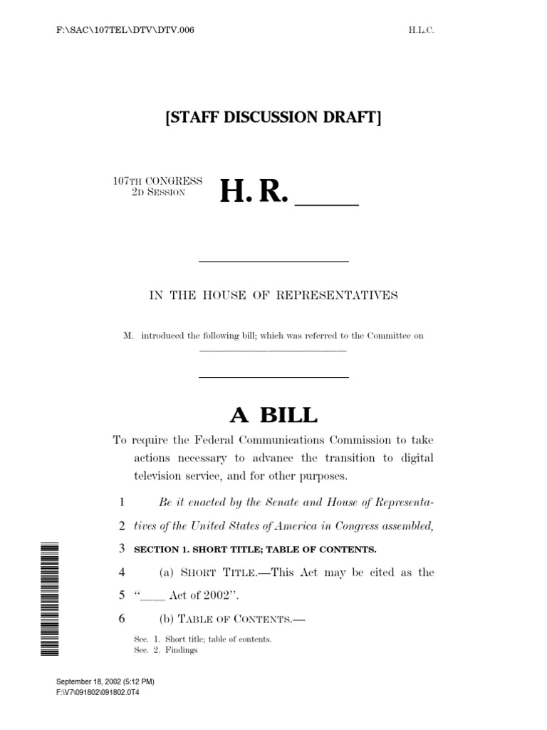 A Bill: (Staff Discussion Draft) | PDF