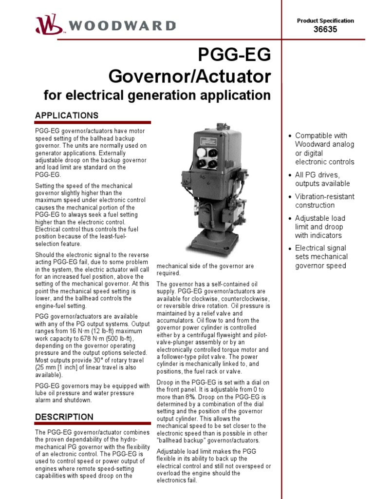 PGG-EG Governor Actuator | PDF | Actuator | Valve