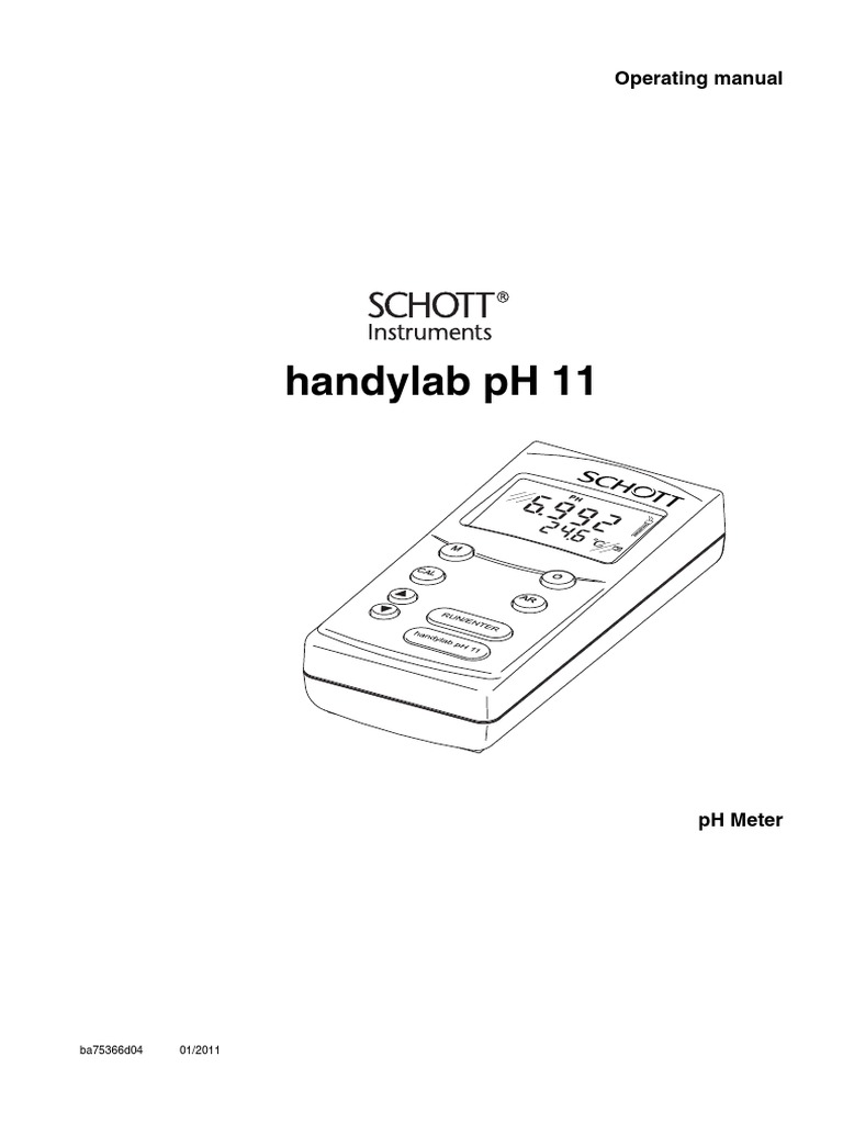 Handylab PH 11 - PH Meter - 600 KB - English PDF - 2 PDF | PDF | Ph ...