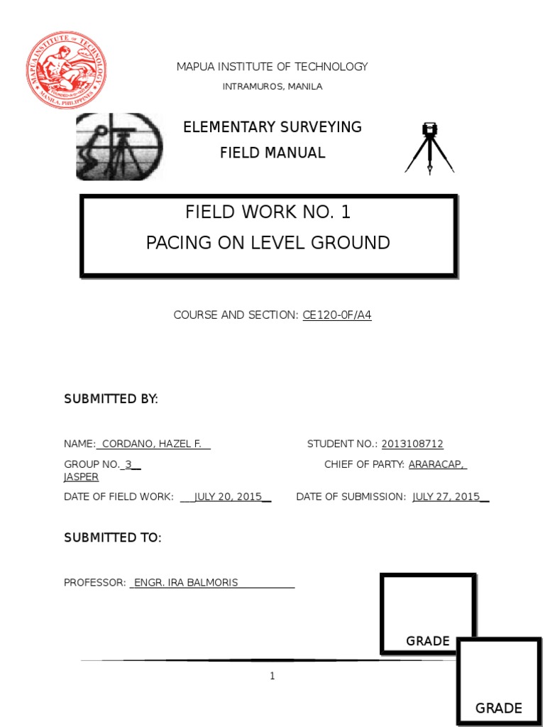 Fieldwork 1 | PDF | Surveying | Accuracy And Precision