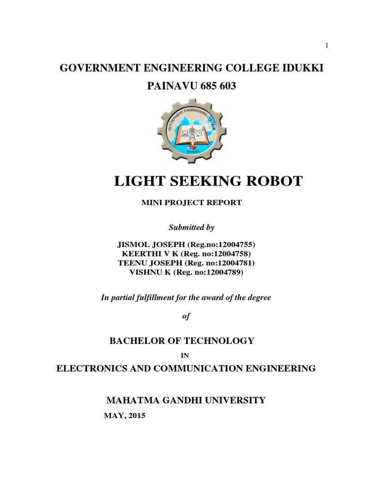 Light Seeking Robot Report | PDF | Printed Circuit Board | Operational Amplifier