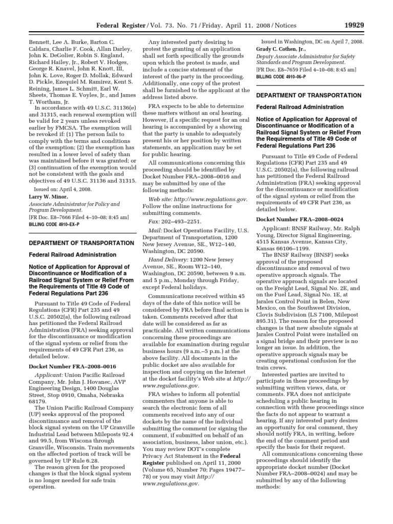 Railroad Signal System Modifications Notice | PDF | Rail Transport ...
