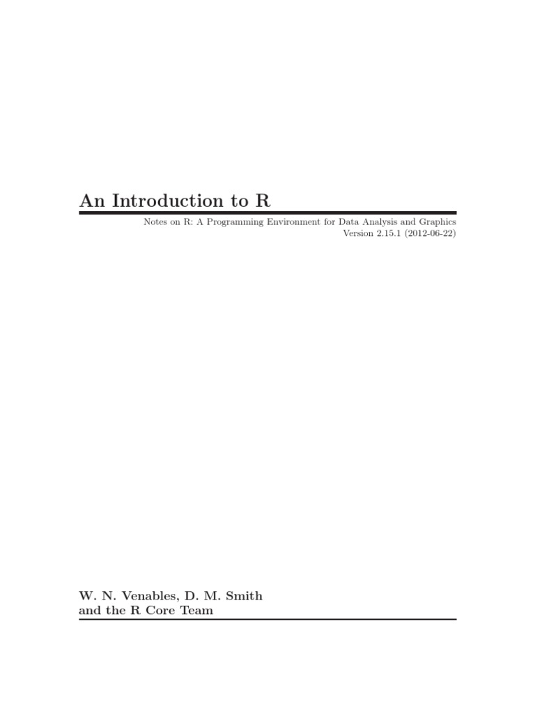 An Introduction To R | PDF | R (Programming Language) | Array Data ...