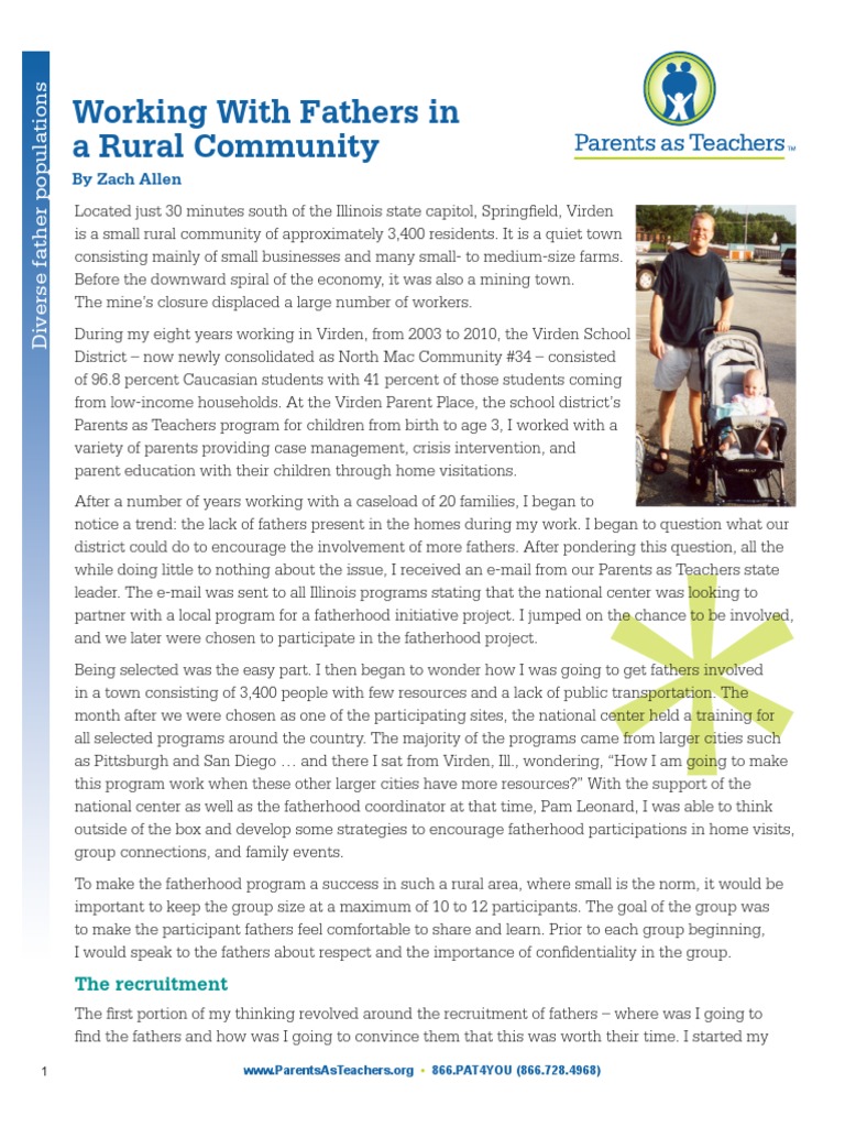 Working With Fathers in A Rural Community: by Zach Allen | PDF | Father ...