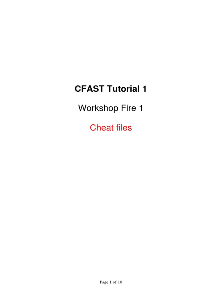 2008 CFast Tutorial 1 PRR Corrected Cheat | PDF | Visualization ...