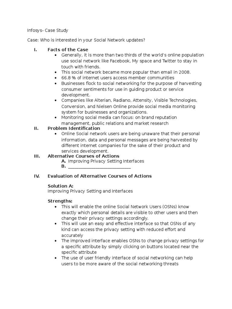 Infosys Case Study | PDF | Social Networking Service | Social Media