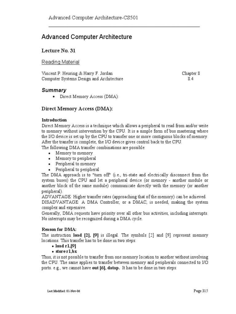 Computer Architecture 31 | PDF | Input/Output | Cpu Cache