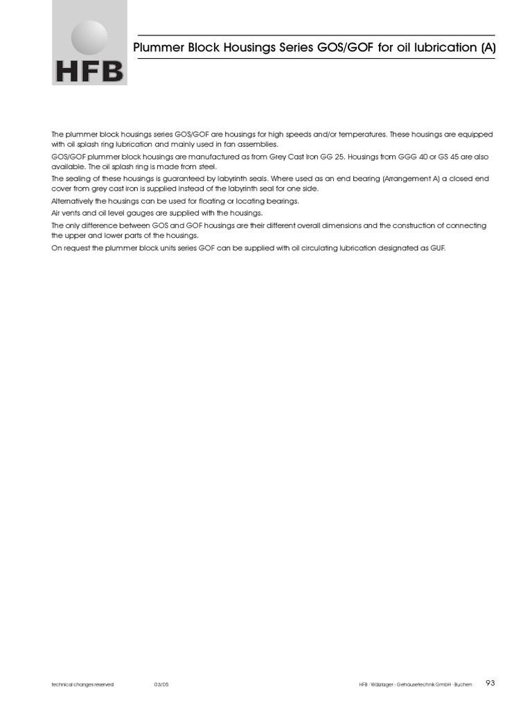 GOSe | PDF | Bearing (Mechanical) | Manufactured Goods