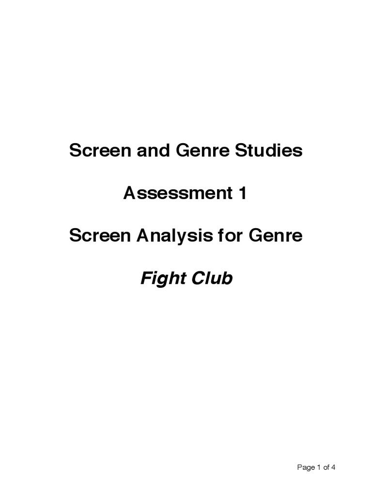 Fight Club: An Analysis of its Multi-Genre Nature Through Exploration ...