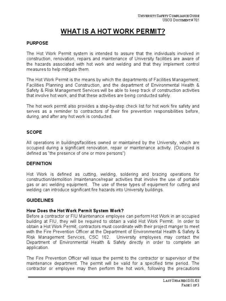 hot work permit.PDF | Risk Management | Safety