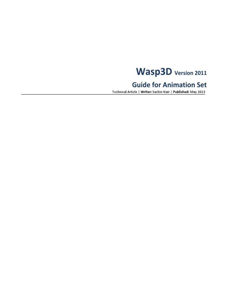 Wasp3D: Guide For Animation Set | Download Free PDF | Animation | Software