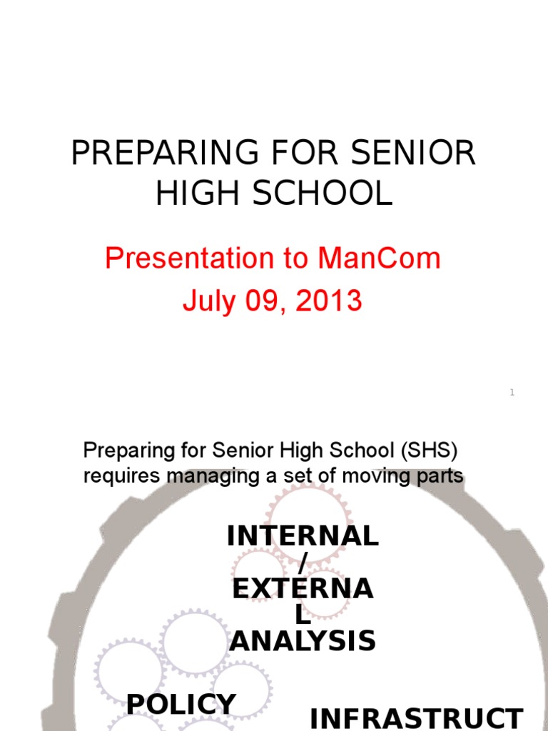 ManComm Presentation On SHS 07092013 FINAL | PDF | Secondary School ...