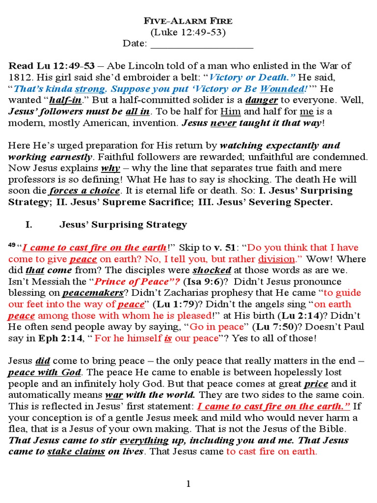 Luke 12-49-53 Five-Alarm Fire | Baptism | Last Judgment