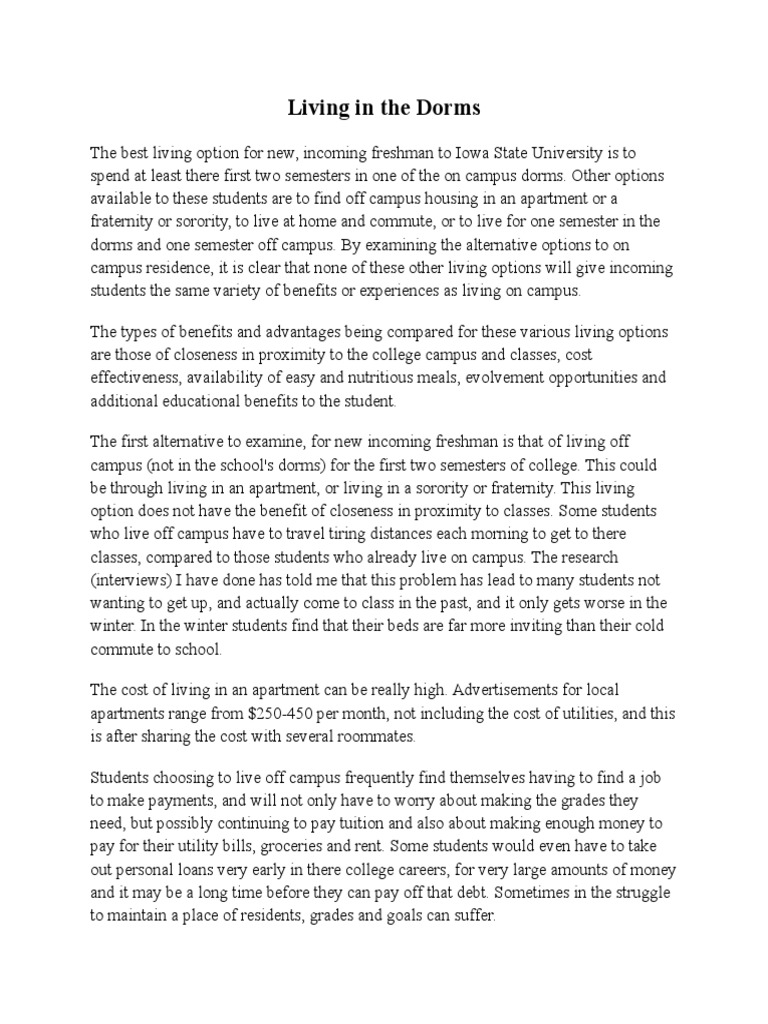 Living in The Dorms | PDF | Harvard University | Dormitory