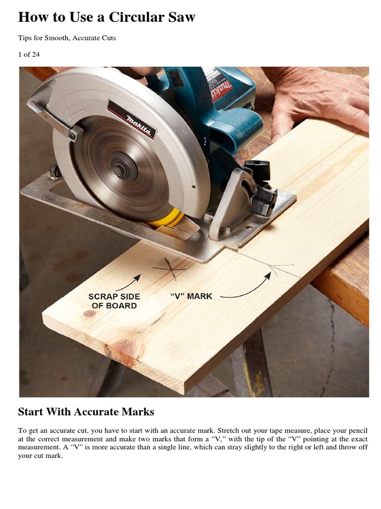 How To Use A Circular Saw - 1 | PDF | Wood | Woodworking