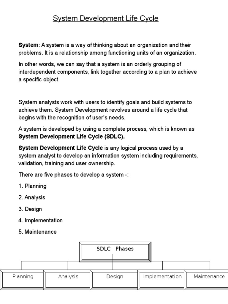 System Development Life Cycle | PDF | Systems Theory | Computer Engineering