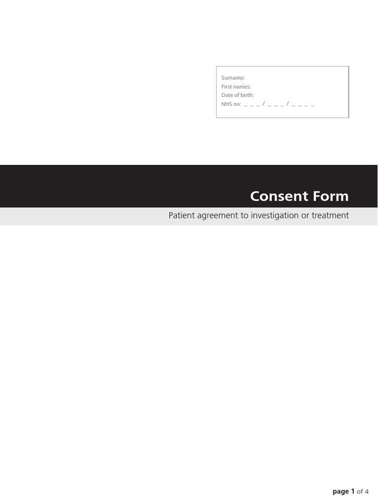 Generic Consent Form | PDF | Patient | Consent