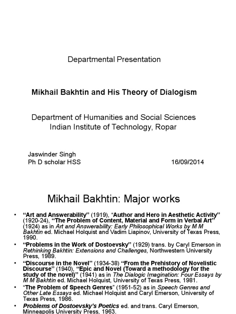 Bakhtin's Dialogism Explained | PDF | Postmodernism | Cognition