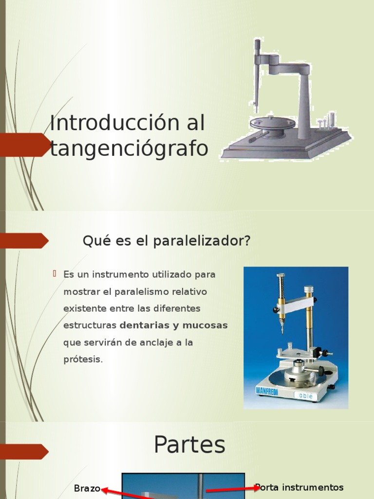 Partes y uso del paralelógrafo dental | PDF | Tecnología
