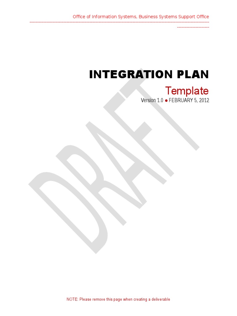 Integration Plan Template | PDF | Strategic Management | Business Process