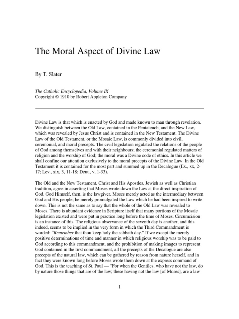 Divine Law | PDF | Ten Commandments | Moses