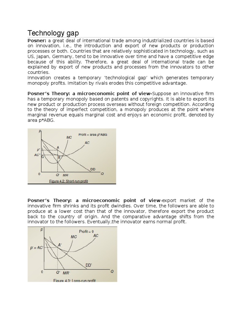 Technology Gap: Posner: A Great Deal of International Trade Among Industrialized Countries Is ...