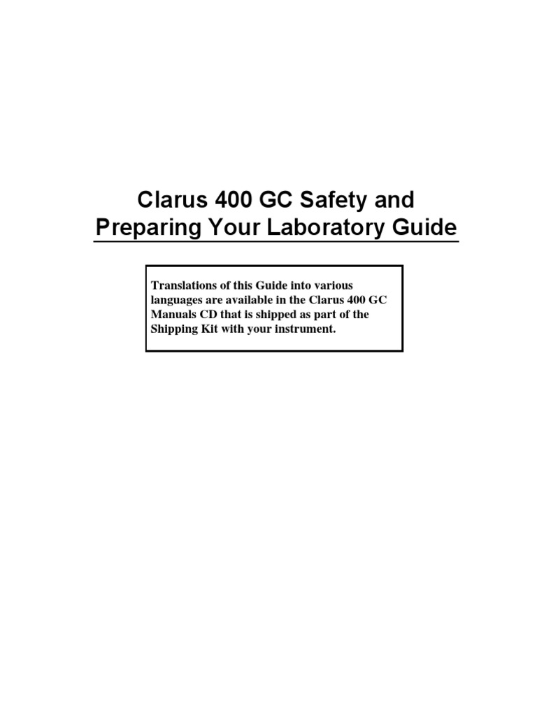 Clarus 400 GC Safety and Preparing Your Laboratory Guide | PDF | Duct ...