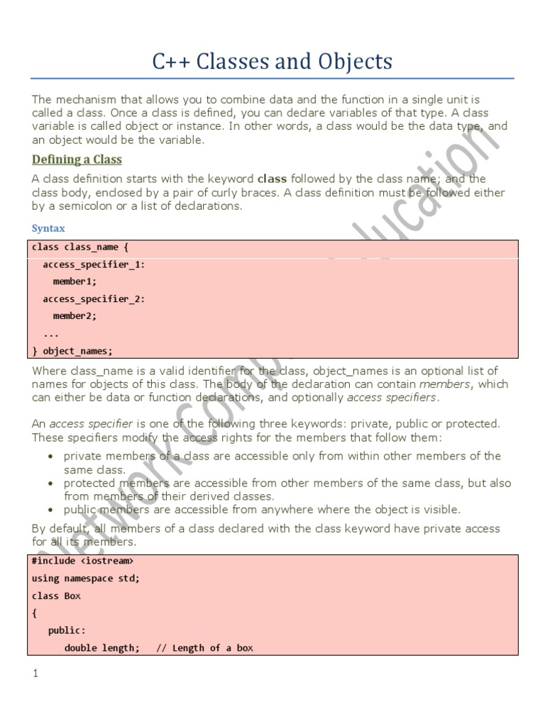 Classes And Objects Pdf Constructor Object Oriented Programming Programming