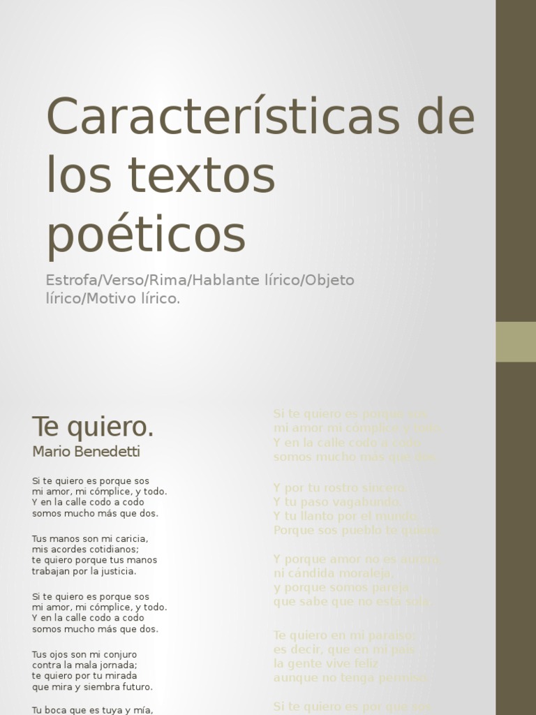 Características de Los Textos Poéticos | PDF
