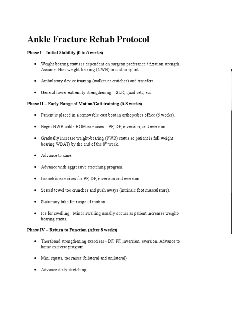 Ankle Fracture Rehab Protocol | Ankle | Physical Therapy