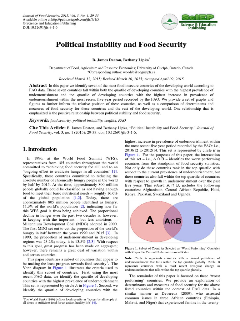 Politics and Food Security | PDF | Food Security | Food And Agriculture ...