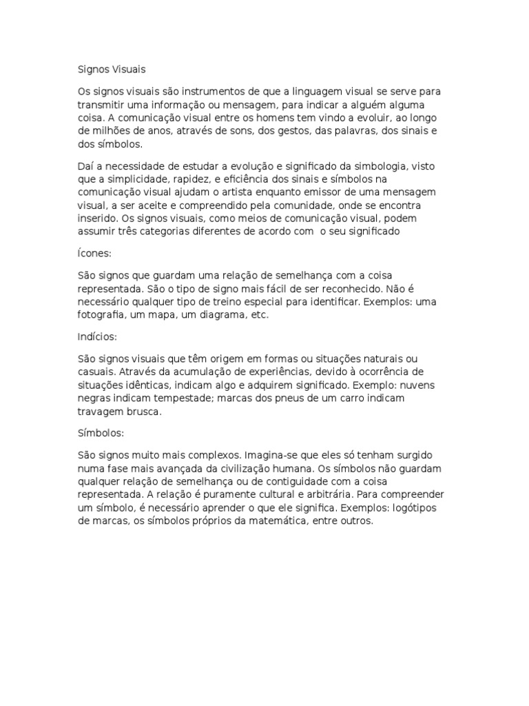 Evolução e Tipos de Signos Visuais | PDF