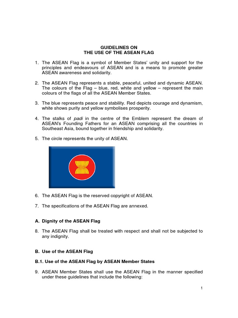Guidelines On The Use of The ASEAN Flag | Download Free PDF ...