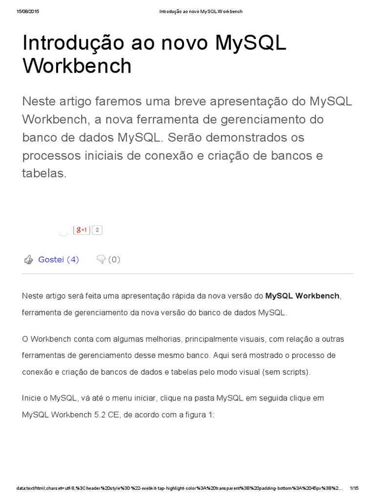 Introdução Ao Novo MySQL Workbench PDF | PDF | Janela (informática ...
