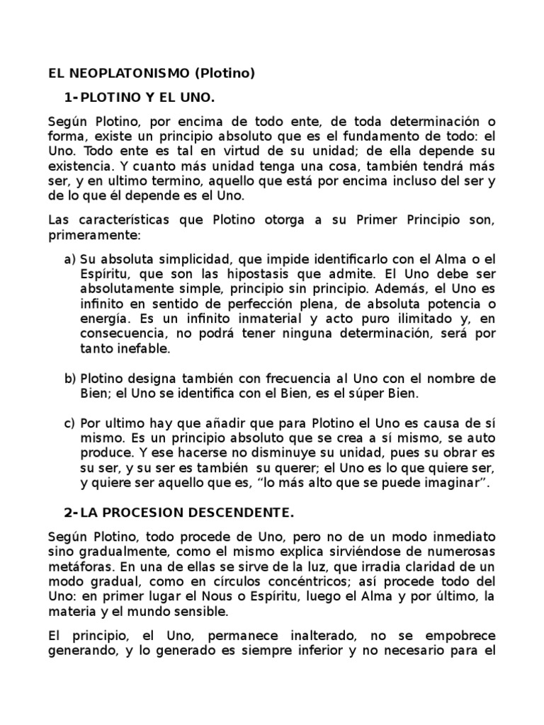 El Neoplatonismo (Plotino) | PDF | Alma | Belleza