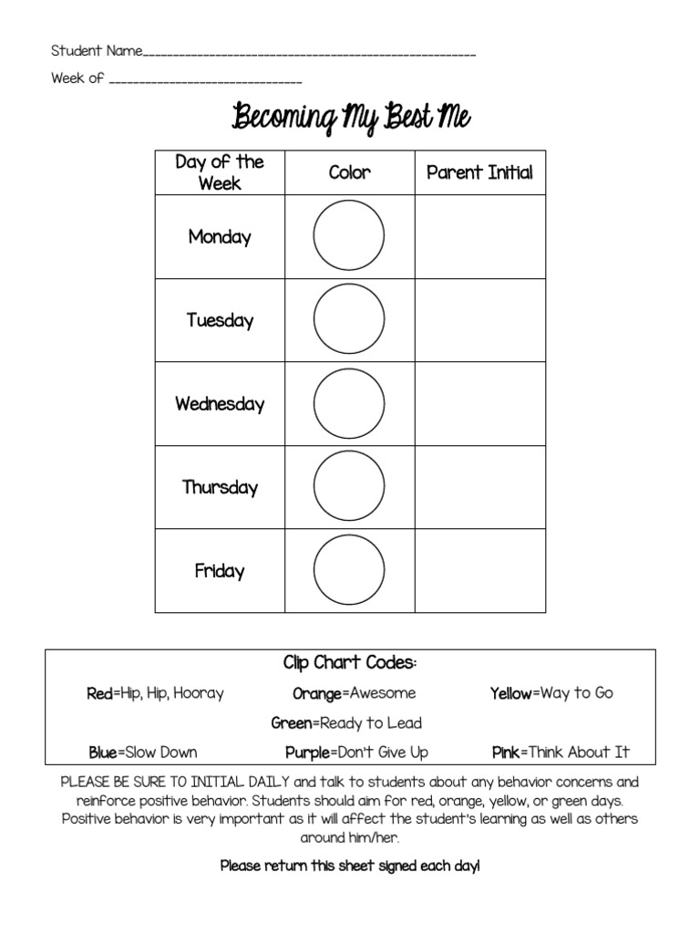 Weekly Student Behavior Tracker | PDF