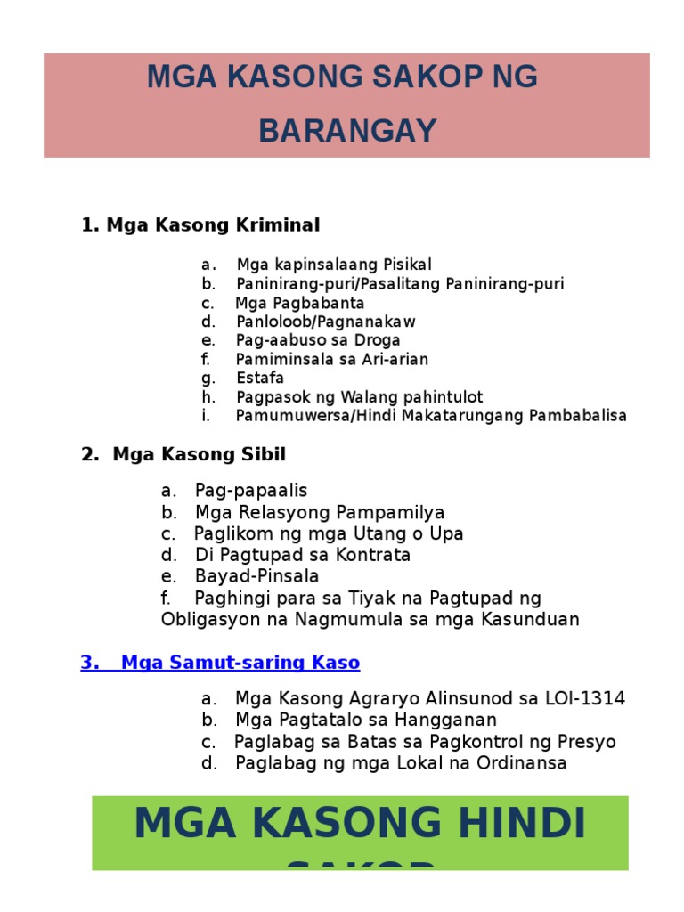 Mga Kasong Sakop at Hindi Sakop | PDF