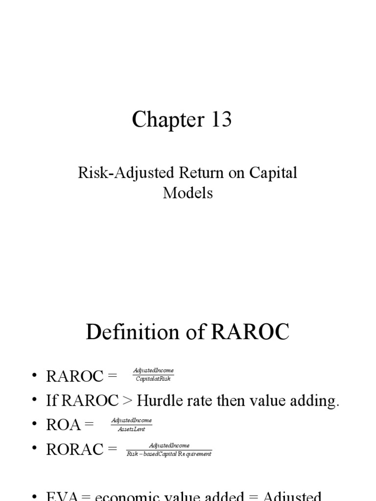 Chapter13 RAROC Calculation | PDF | Market Liquidity | Risk Premium