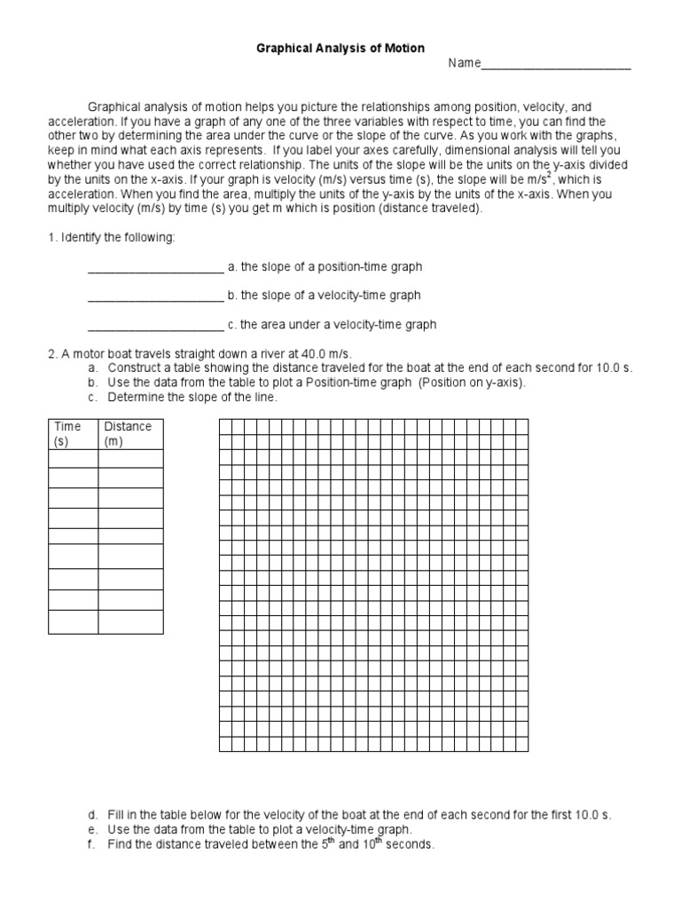 Physics 114 - Graphical Analysis of Motion 2015-2 | PDF | Cartesian ...