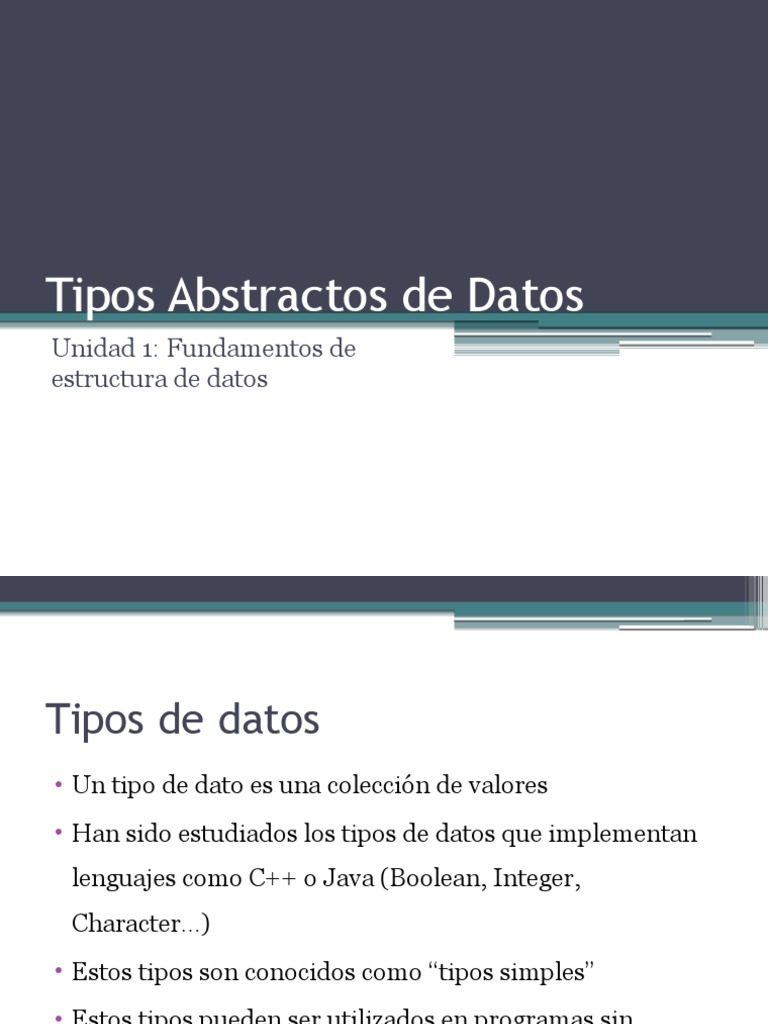 Tipos de Datos Abstractos | PDF | Áreas de informática | Informática